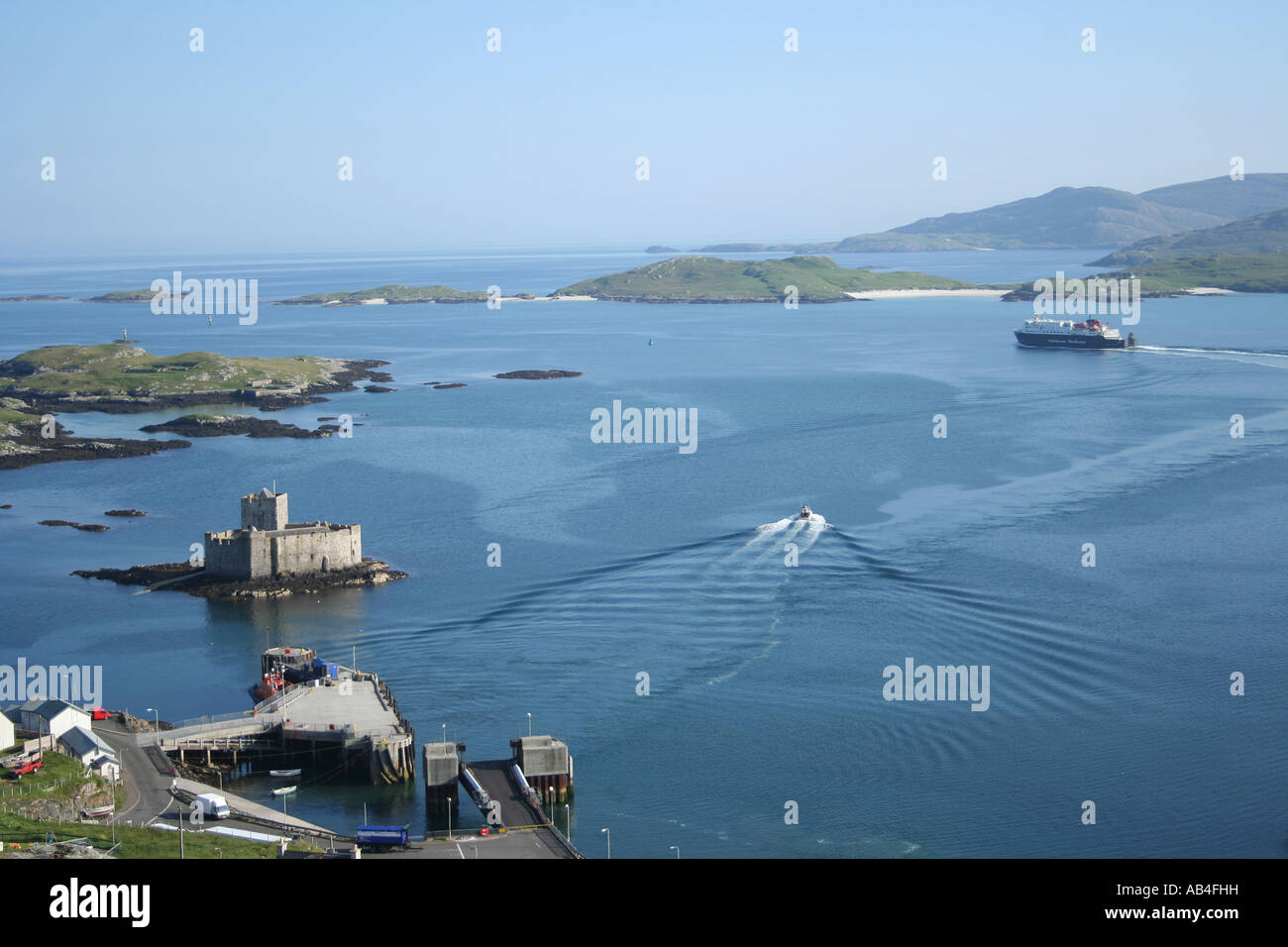 Clansman part of the Caledonian MacBrayne fleet leaving Castlebay with ...
