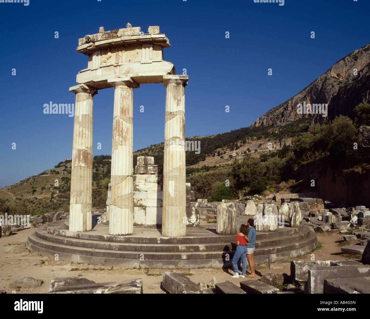 Delphi, Temple Of Athena Pronaia Stock Photo - Alamy