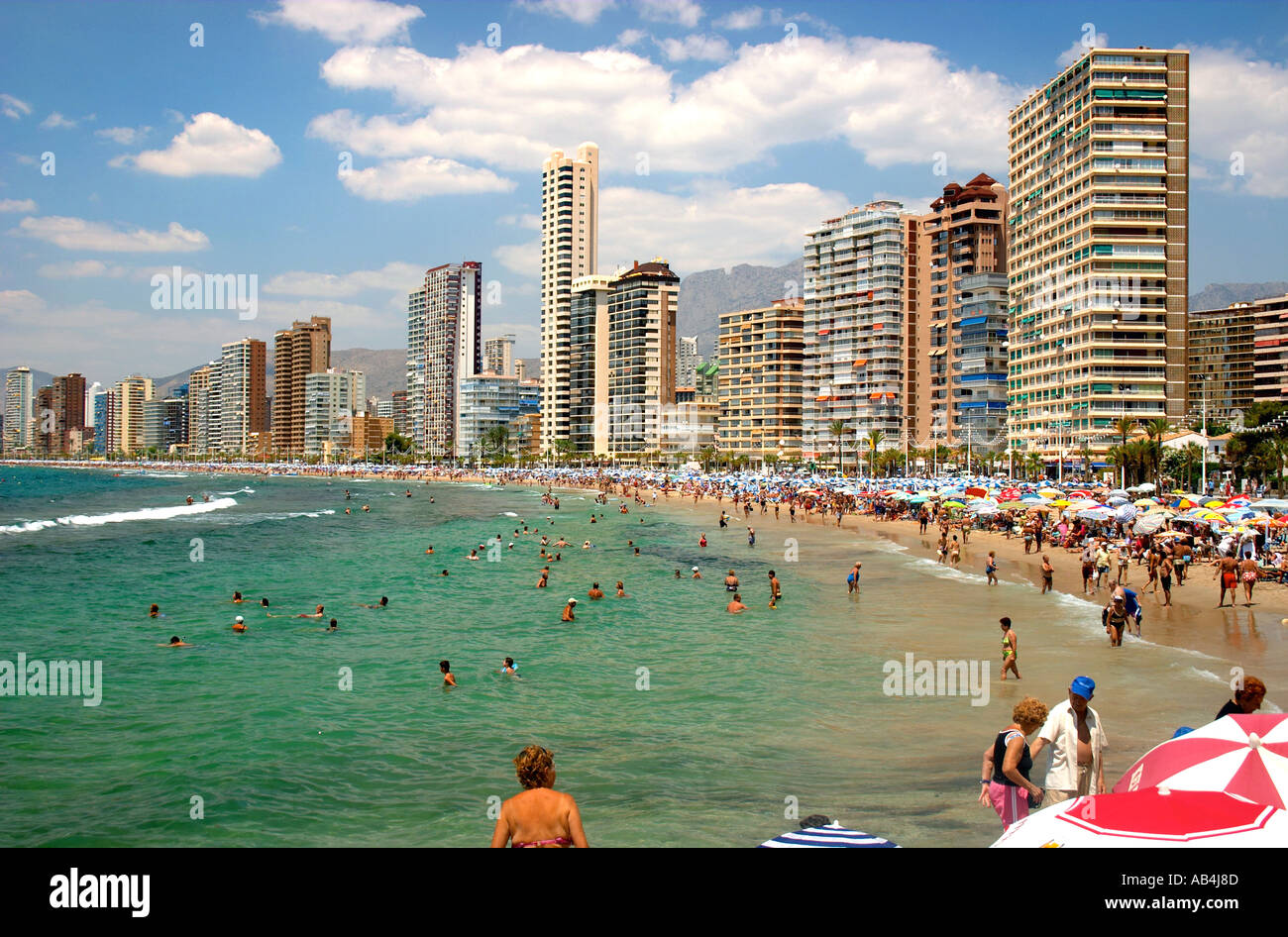 Benidorm Beach Costa Blanca Mediterranean Sea Spain Espana EU European ...