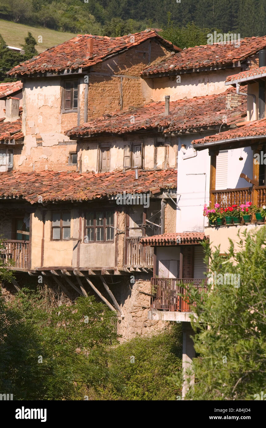 Ancient houses in potes Picos de Europa Northern Spain Stock Photo - Alamy