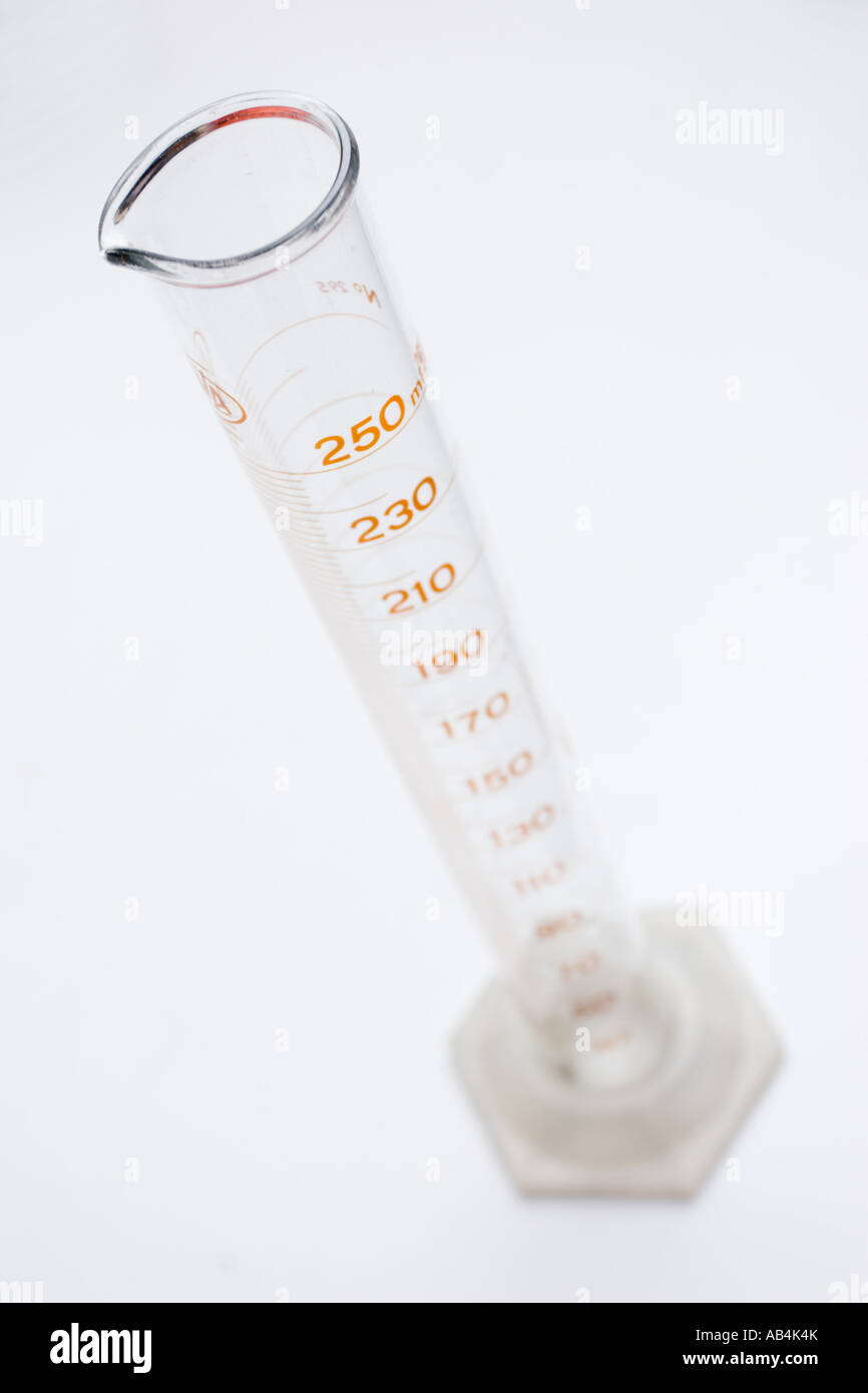 Test tube with shallow depth of field isolated over a white background ...