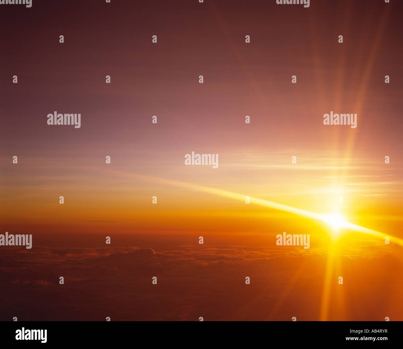 Aerial, Sun Star From The Air, Sunrise Stock Photo - Alamy