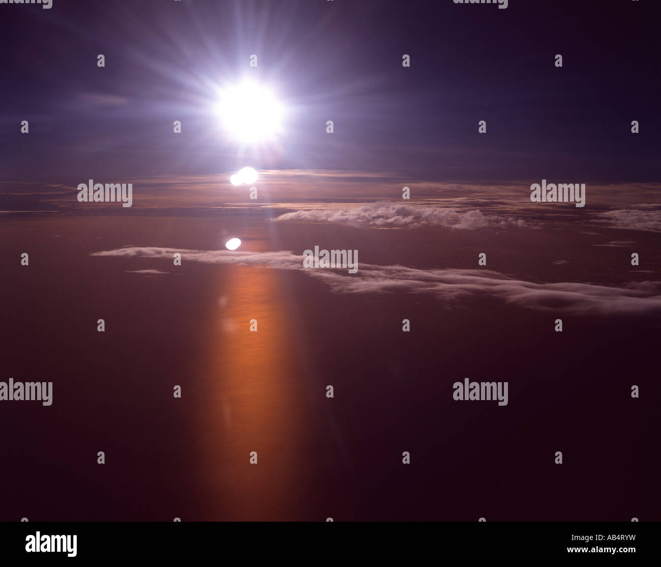 Aerial, Sun Star From The Air, Sunrise Stock Photo - Alamy