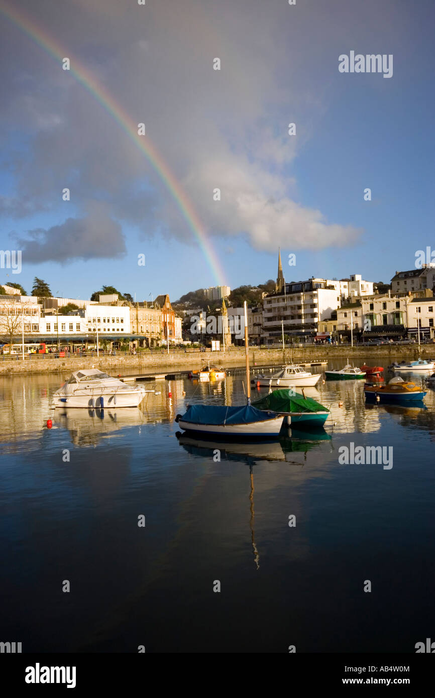 Rainbow over Torquay Stock Photo - Alamy
