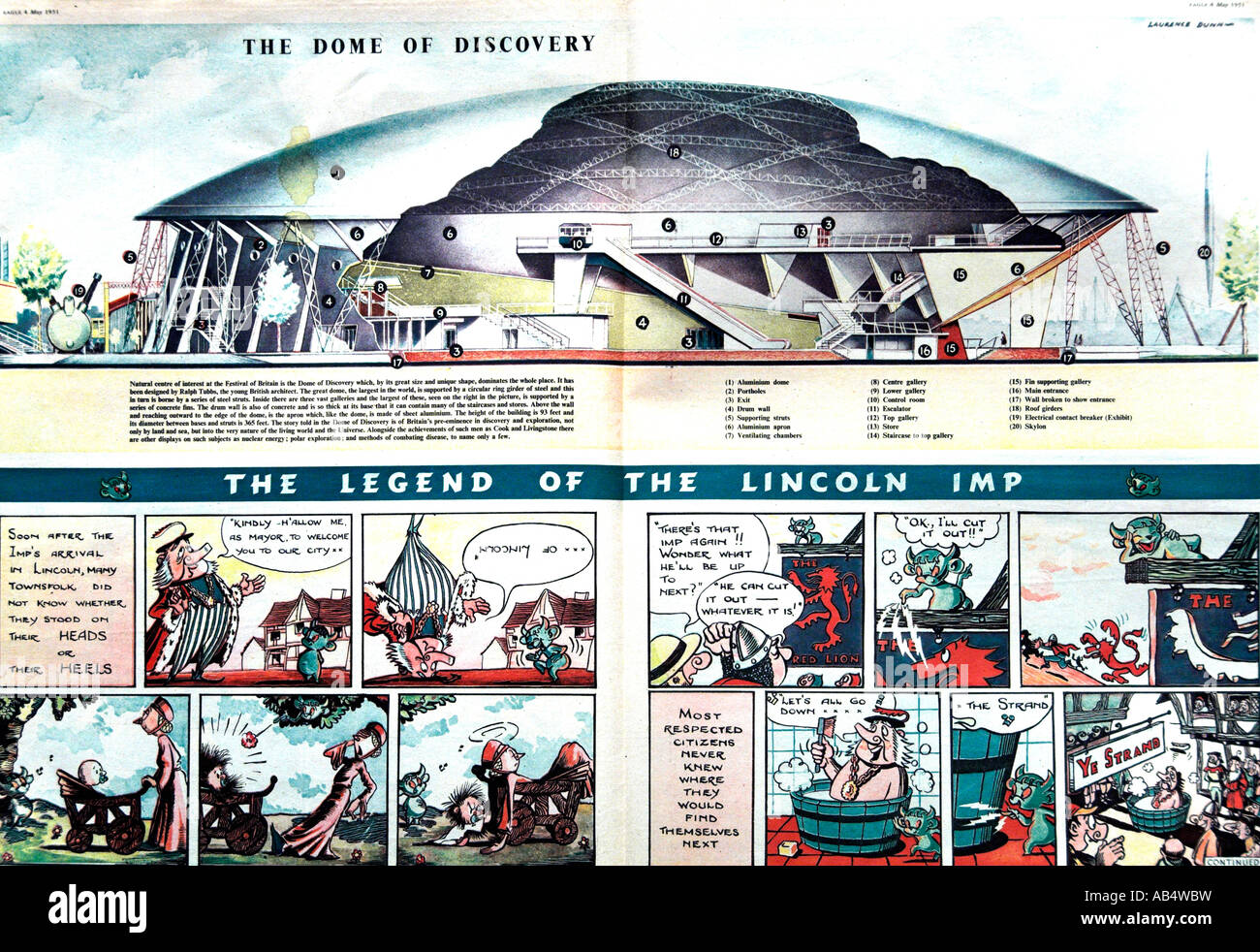 Centre Pages of the Eagle Comic 4 May 1951 FOR EDITORIAL USE ONLY Stock ...