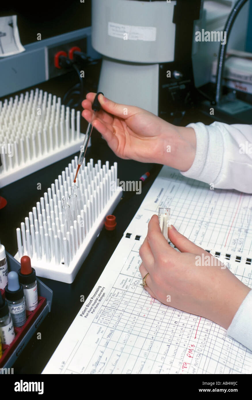 Hospital pathology lab checks blood and other matter for health ...
