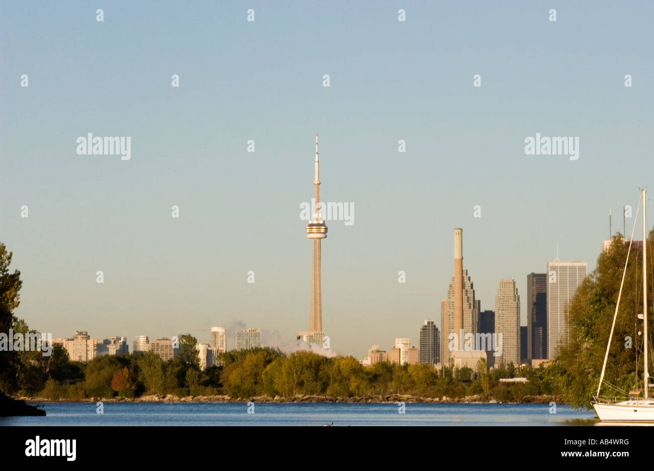 cnn tower and toronto from across the harbour Stock Photo - Alamy