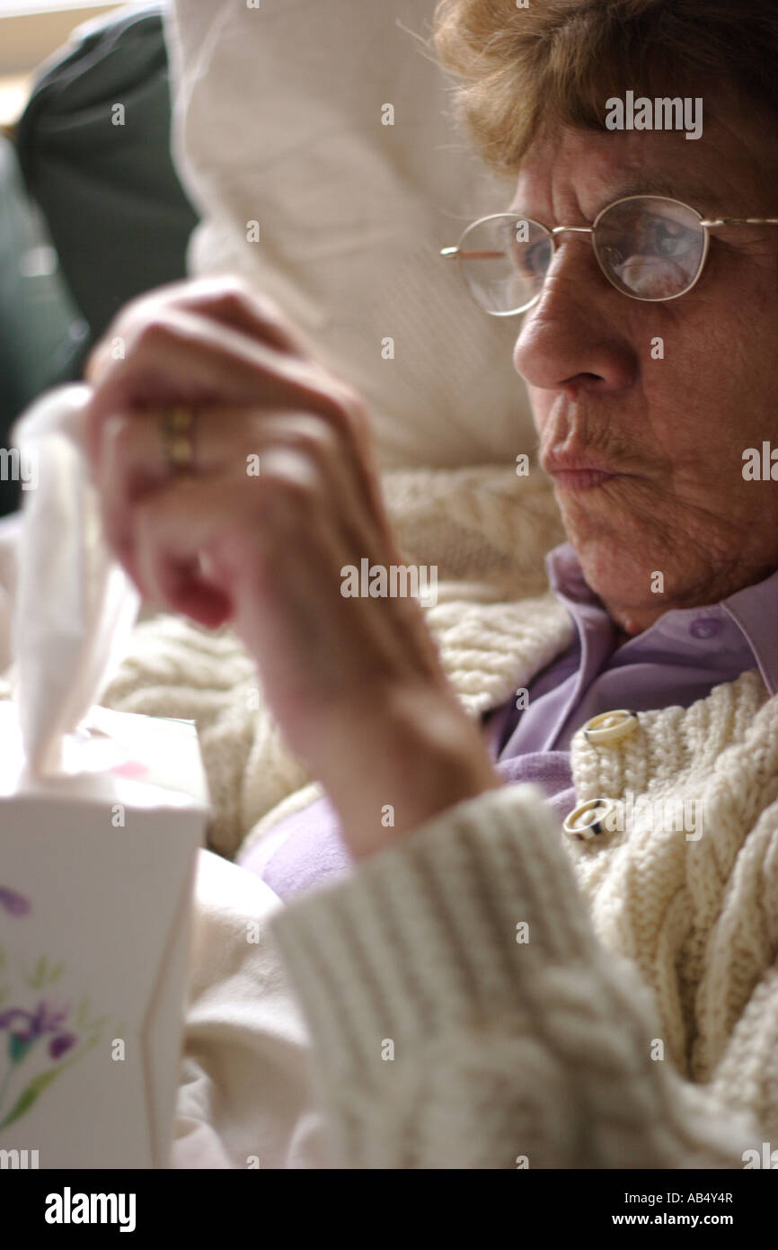 Old Lady with Flu Stock Photo - Alamy