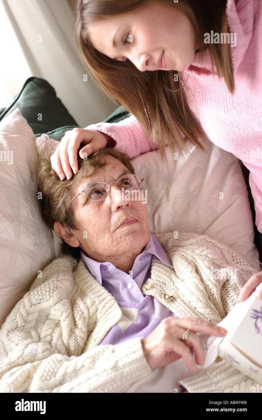 Old Lady with Flu Stock Photo - Alamy