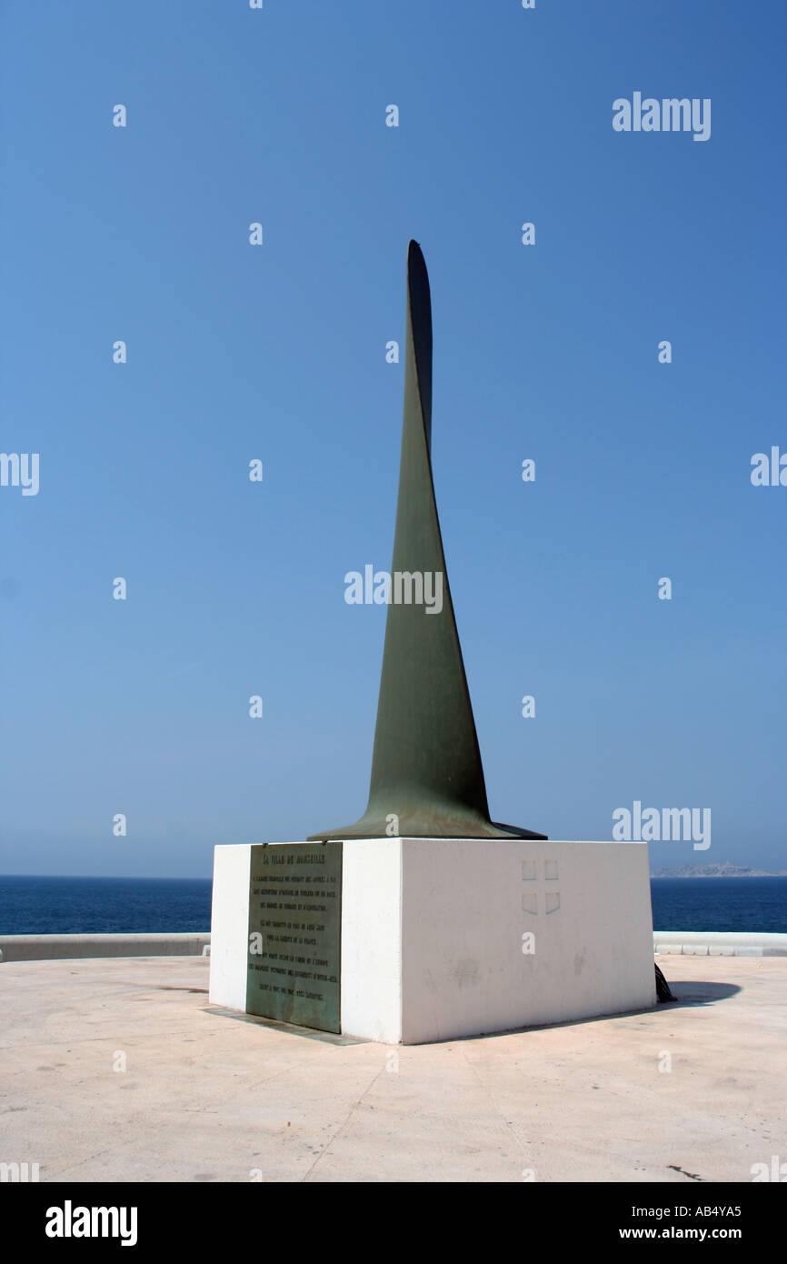 a large metal tail fin sculpture on the corniche in marseille bouches ...