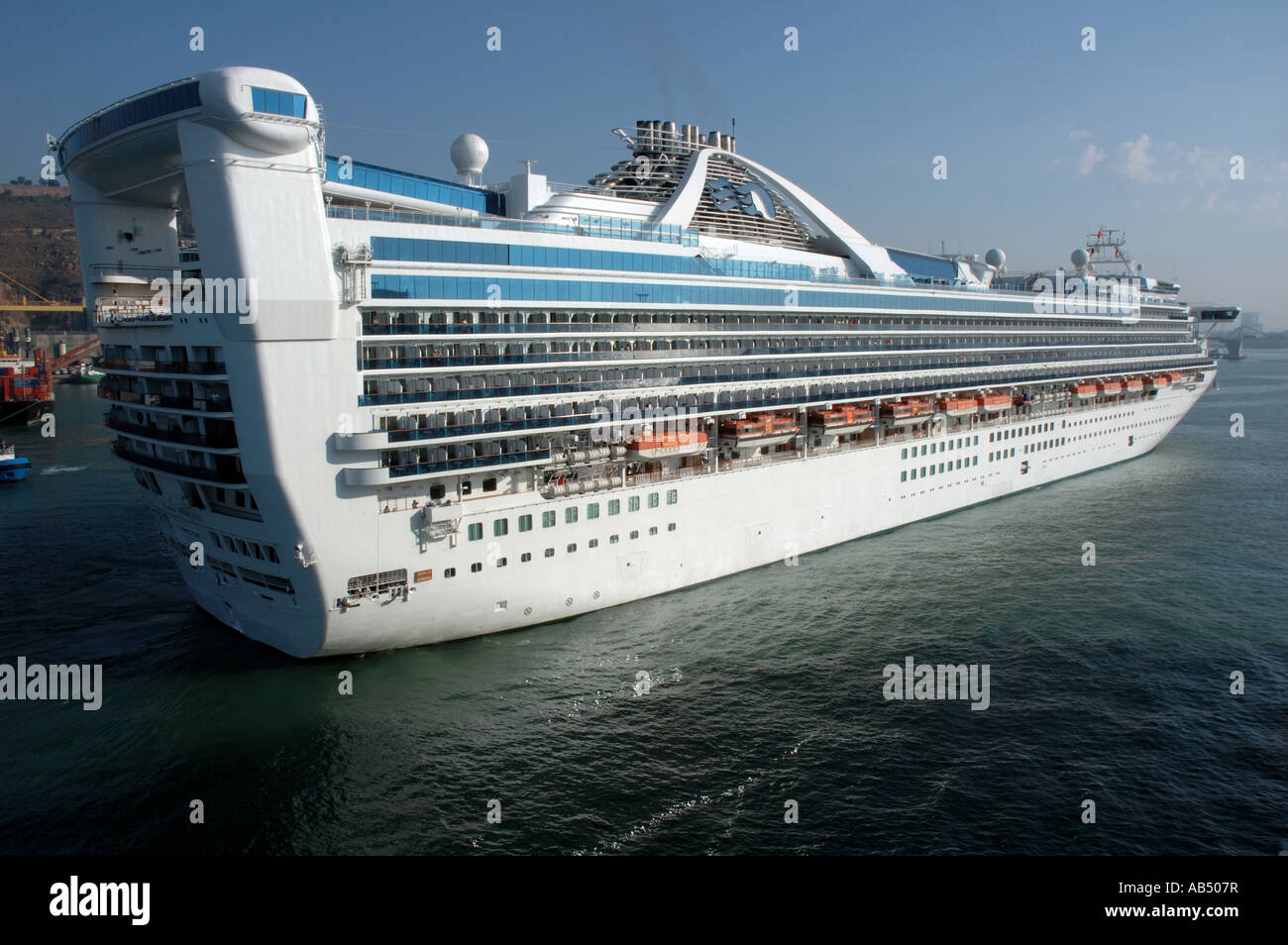 Cruise ship Grand Princess arriving in Barcelona, Catalonia, Spain ...