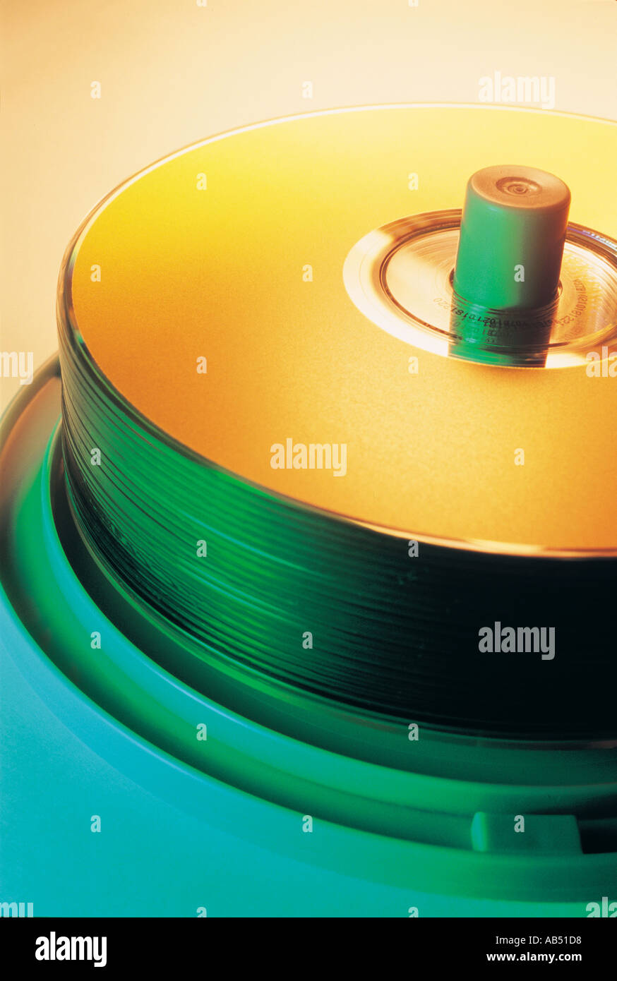 CDs on Spindle Stock Photo - Alamy