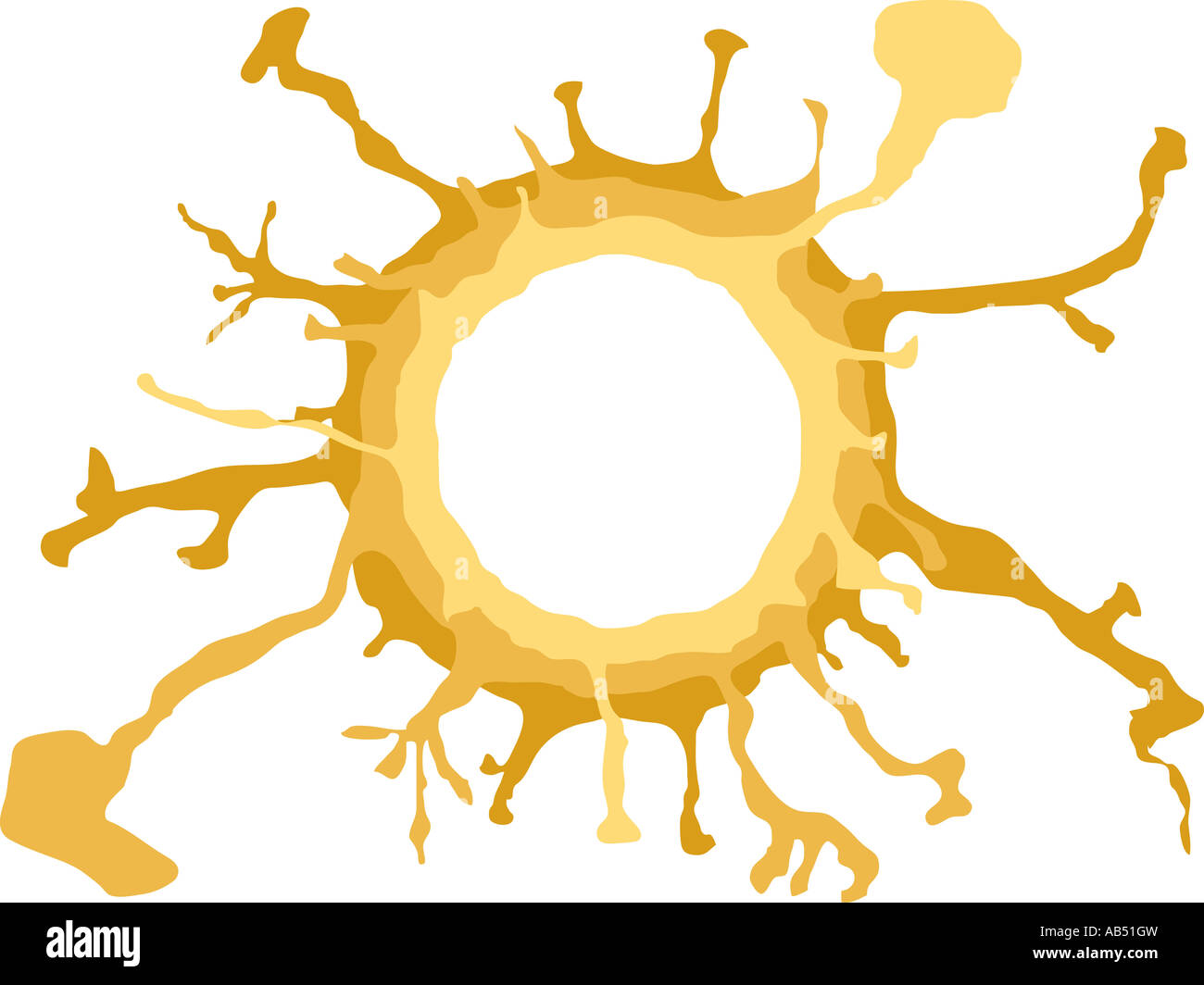 abstract circle illustrated design with flowing liquid radiating out ...