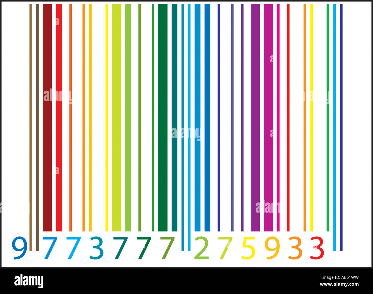 A barcode with a rainbow effect Stock Photo - Alamy