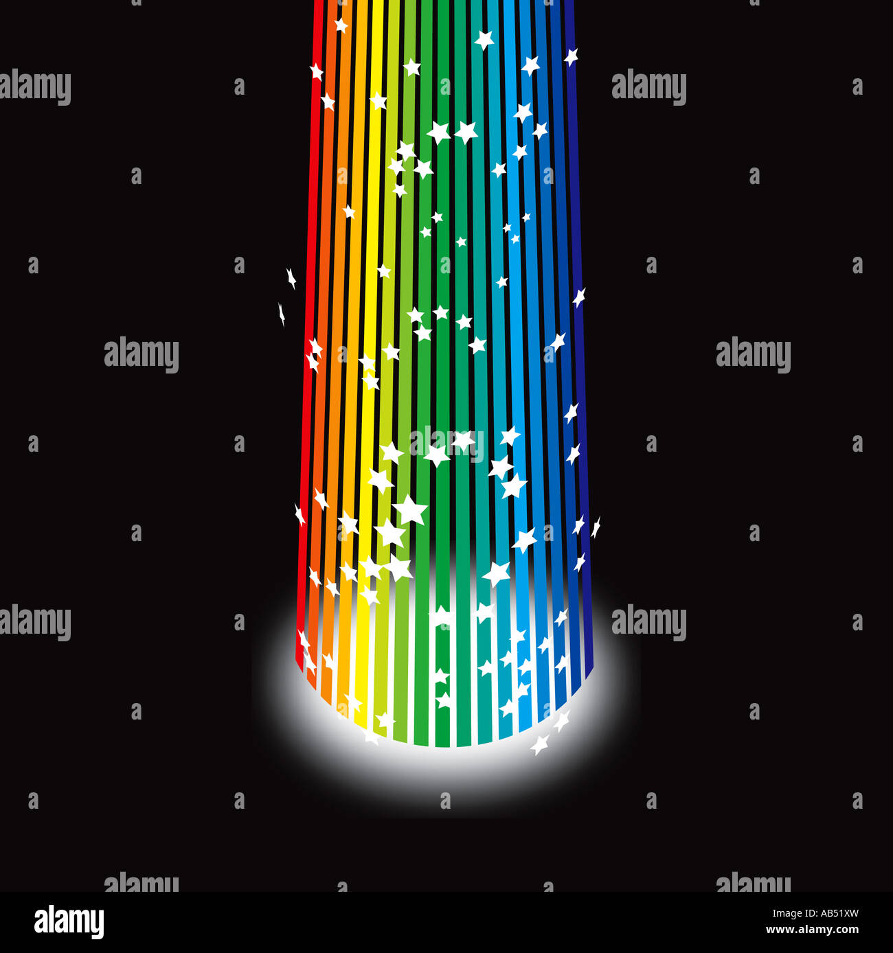 A single shaft of light shines a spot light into the black Stock Photo ...