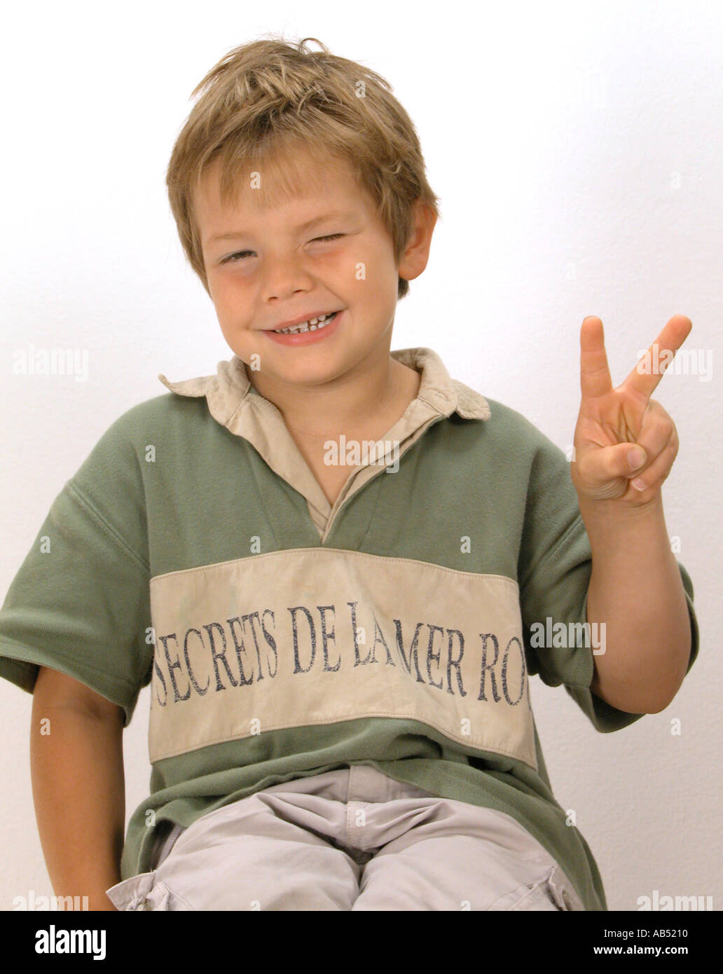 portrait of a six 6 year old boy smiling Stock Photo - Alamy