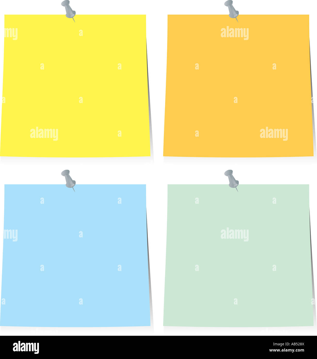 A illustrated collection of four sticky pieces of paper ready for you ...