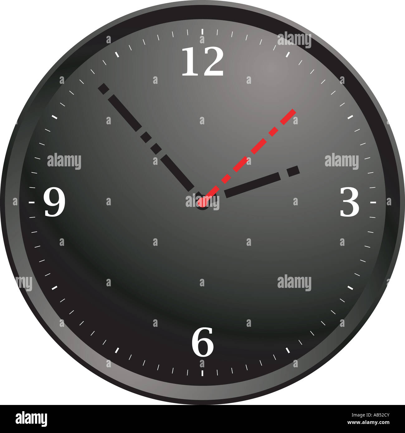 A modern black clock with minimal numbers Stock Photo - Alamy