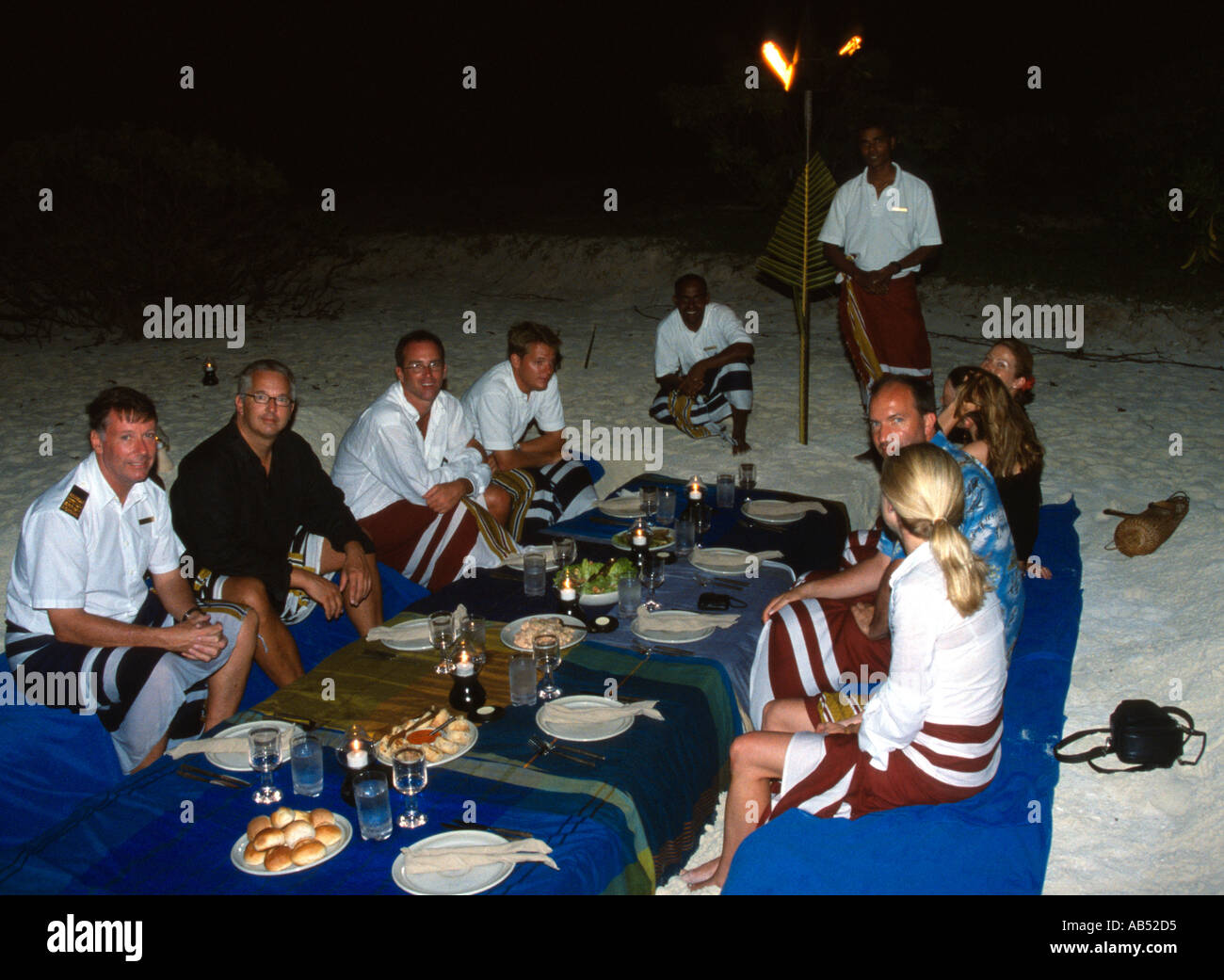 Beach dinner for guests from Four Seasons Explorer live aboard luxury ...