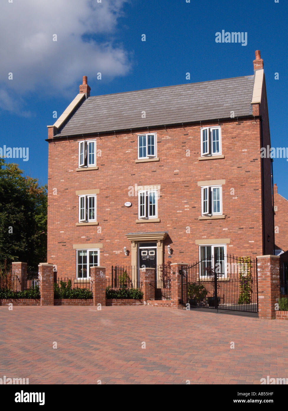 Modern three Storey Town House Wirral Merseyside England Stock Photo ...