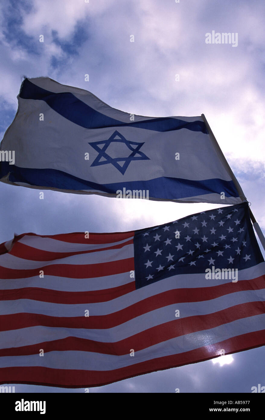 Israeli and American flags Tel Aviv Israel Stock Photo - Alamy
