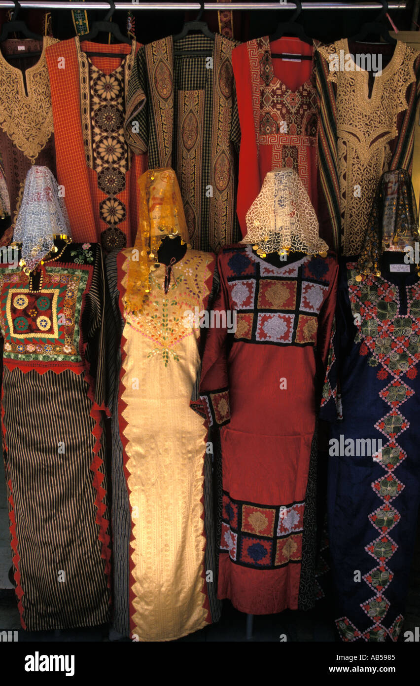 Arabic costumes on display outside shop Amman Jordan Stock Photo - Alamy
