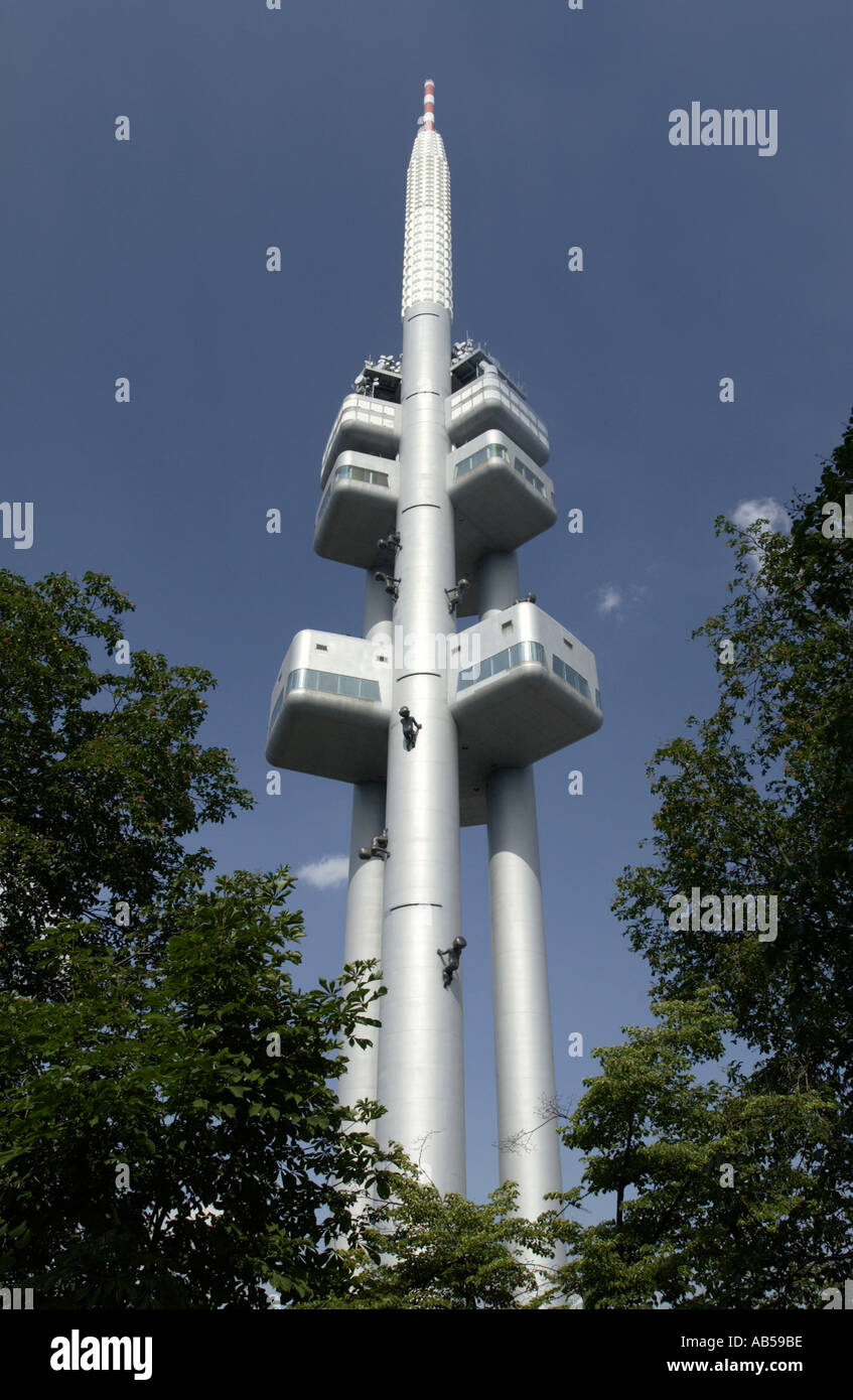 Communications tower in Prague in the Czech Republic Stock Photo - Alamy