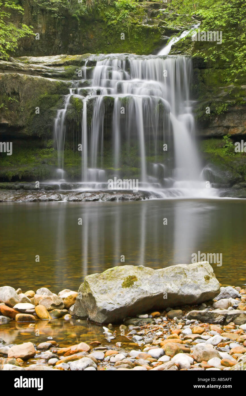 The attractive Upper Cauldron Falls waterfall at West Burton on the ...