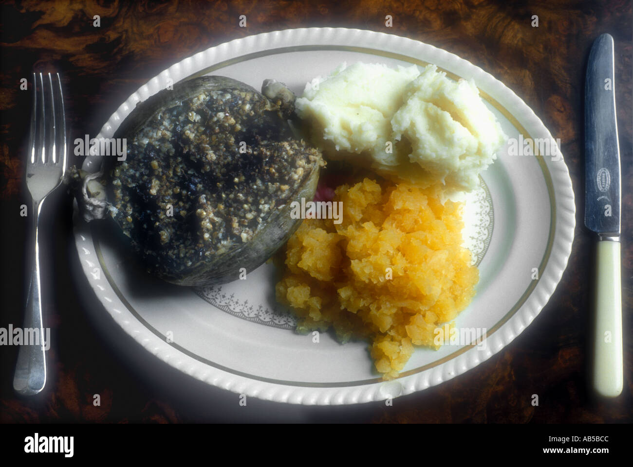 A traditional Scottish dish of Haggis and Neeps Stock Photo - Alamy