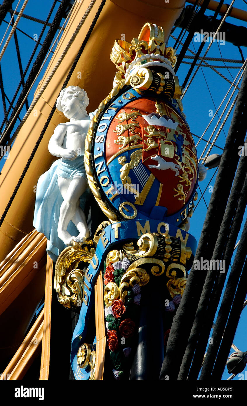 Figurehead on Admiral Lord Nelsons flagship HMS Victory Portsmouth ...