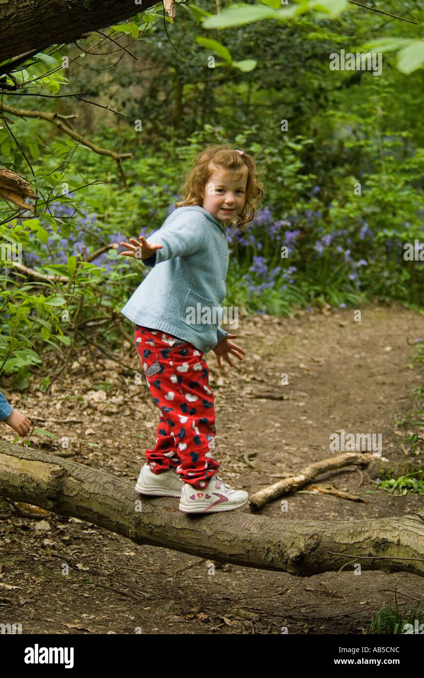 Children balancing on a fallen tree hi-res stock photography and images ...