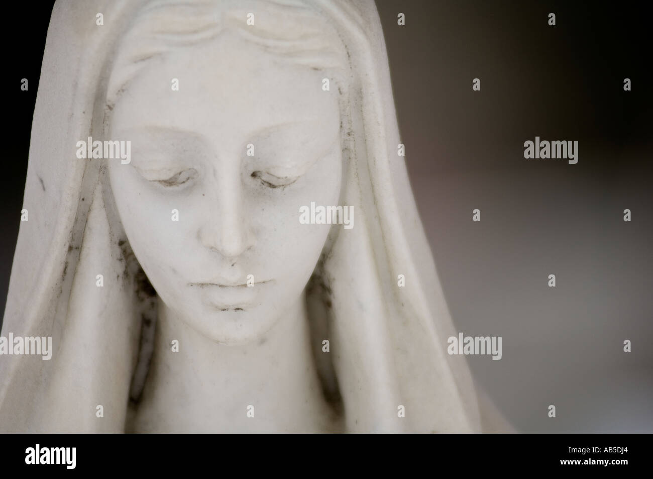 Portrait of a statue of Mary in a cemetery Stock Photo - Alamy
