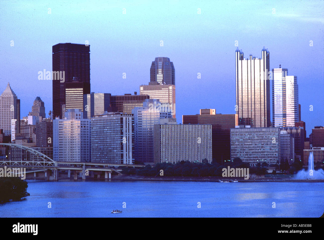 Pittsburgh PA USA Downtown Skyline "The Golden Triangle" "Monogohela ...