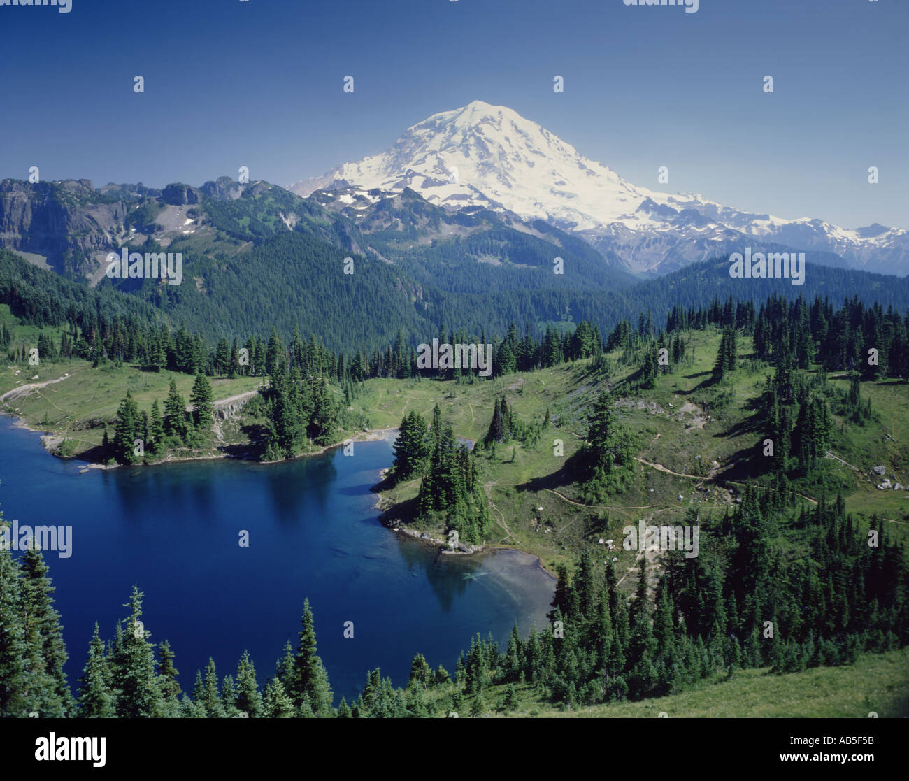 Mount Ranier National Park in Washington USA and Tipsoo Lake Stock ...