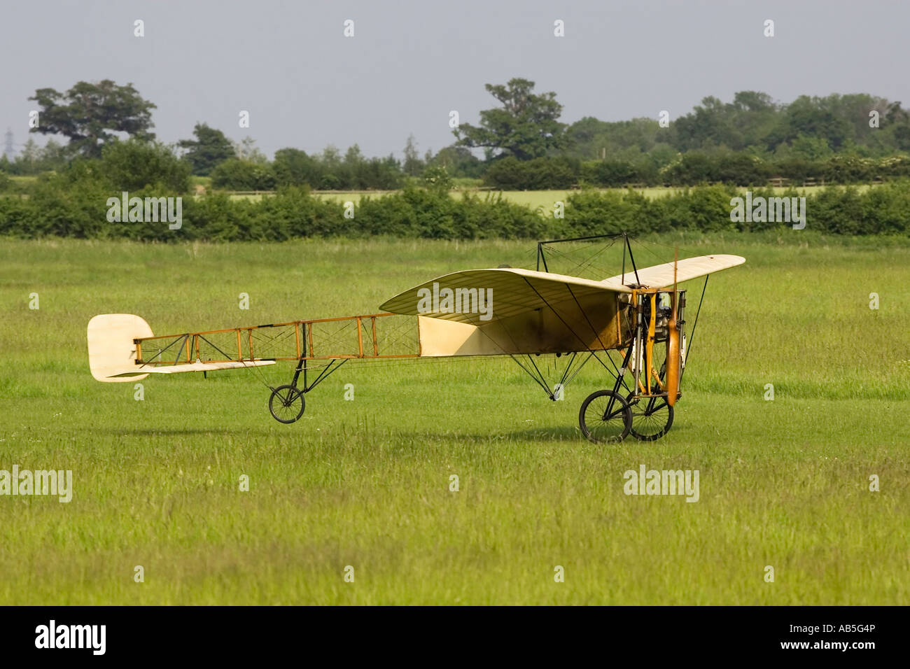 An old edwardian flying machine the 1909 Bleriot Type X1 monoplane just ...