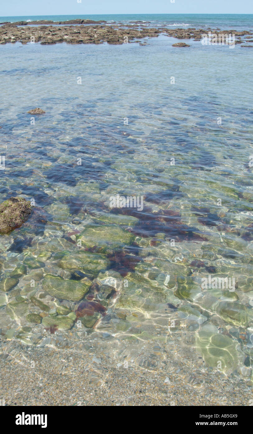 clear, blue, water, on, Atlantic, coast, of, France, near, Biarritz ...