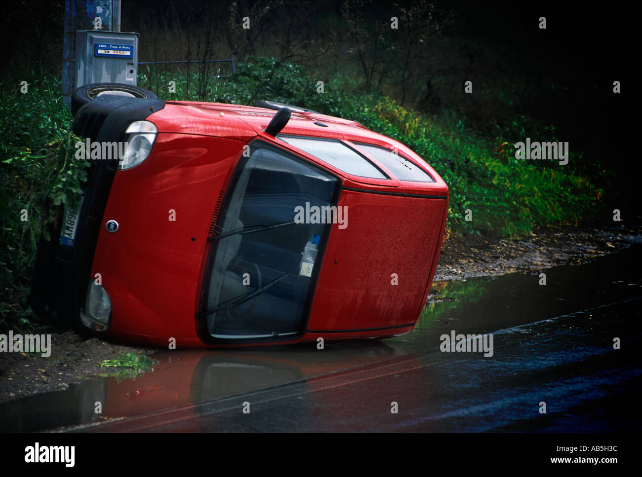 red car accident Stock Photo - Alamy