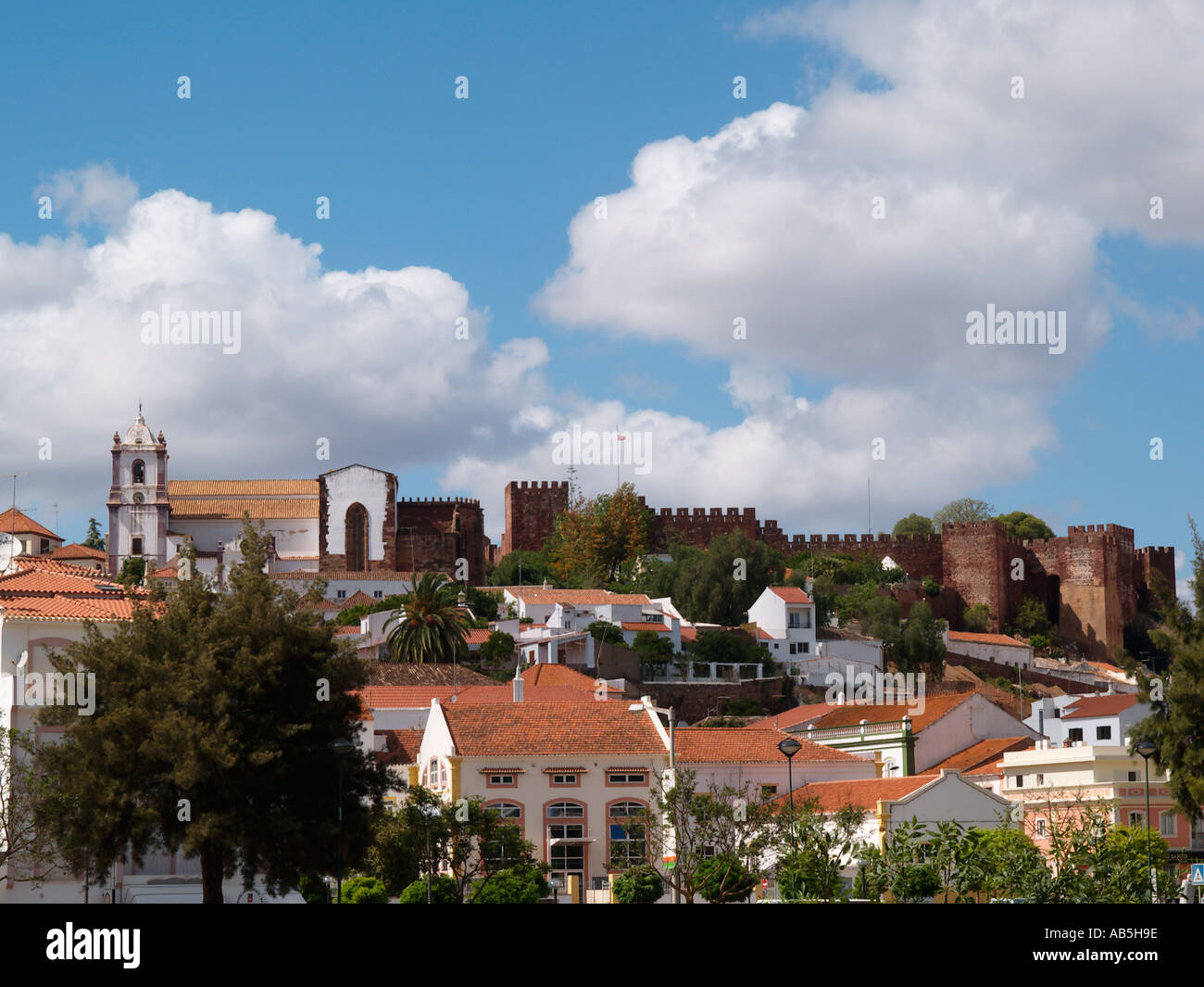 SILVES OLD TOWN from Ponta Romana with the Moorish castle and Cathedral ...