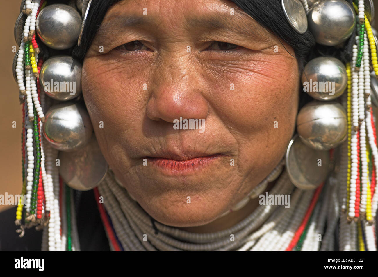 Myanmar Shan state Kengtung Nun Lin Kong village Akha Tribe Akha lady ...