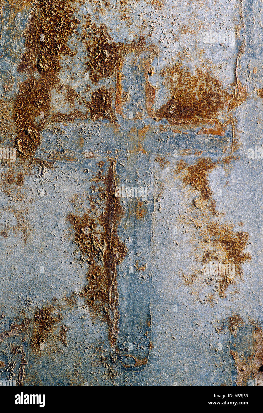 cross on rusted metal Stock Photo - Alamy