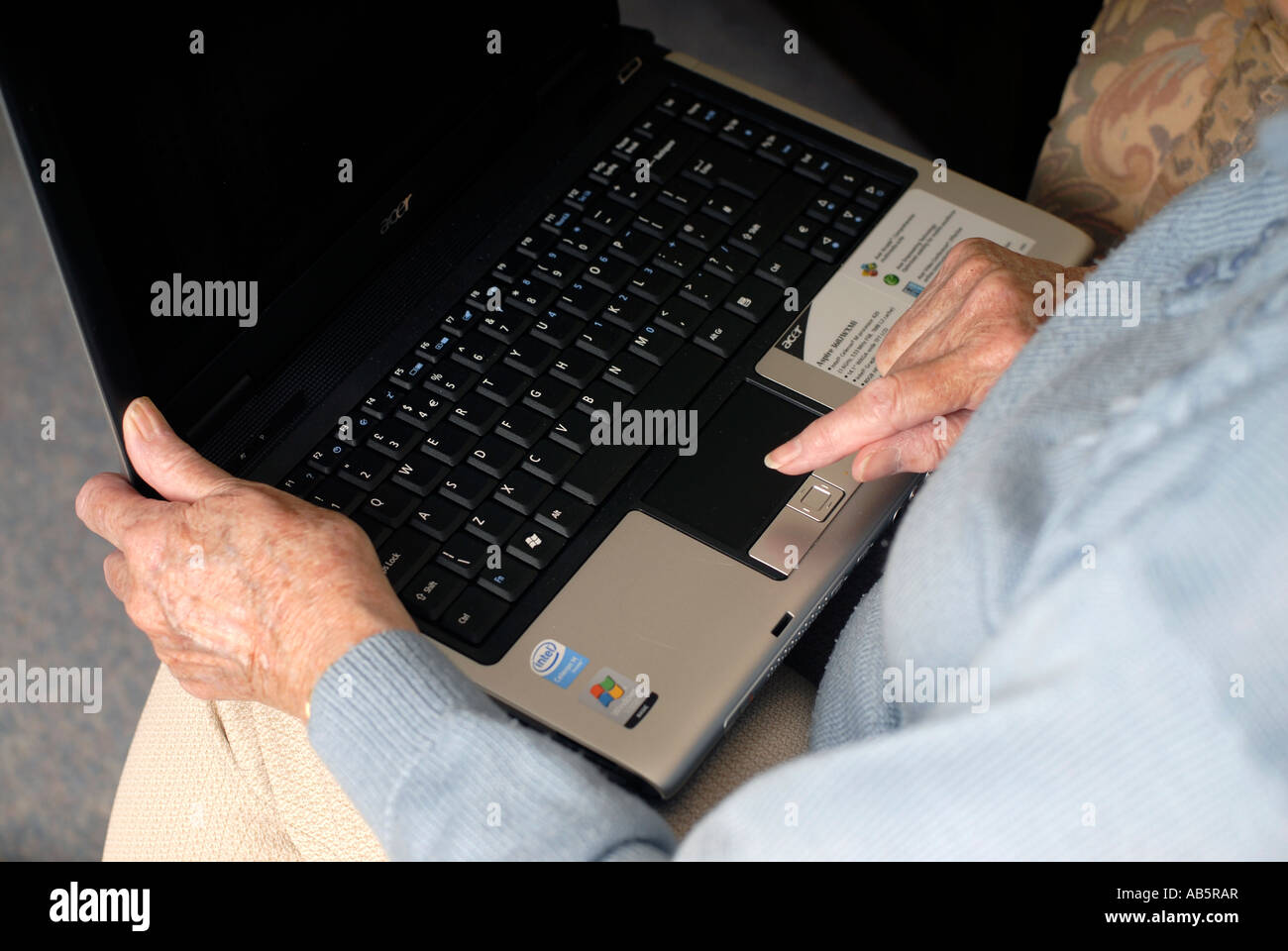 Sat down with laptop hi-res stock photography and images - Alamy