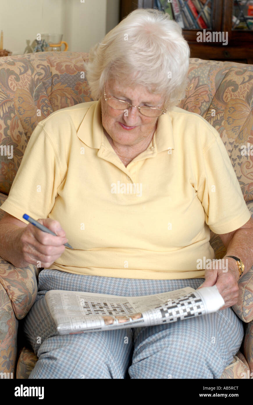 elderly lady pensioner at home Stock Photo - Alamy