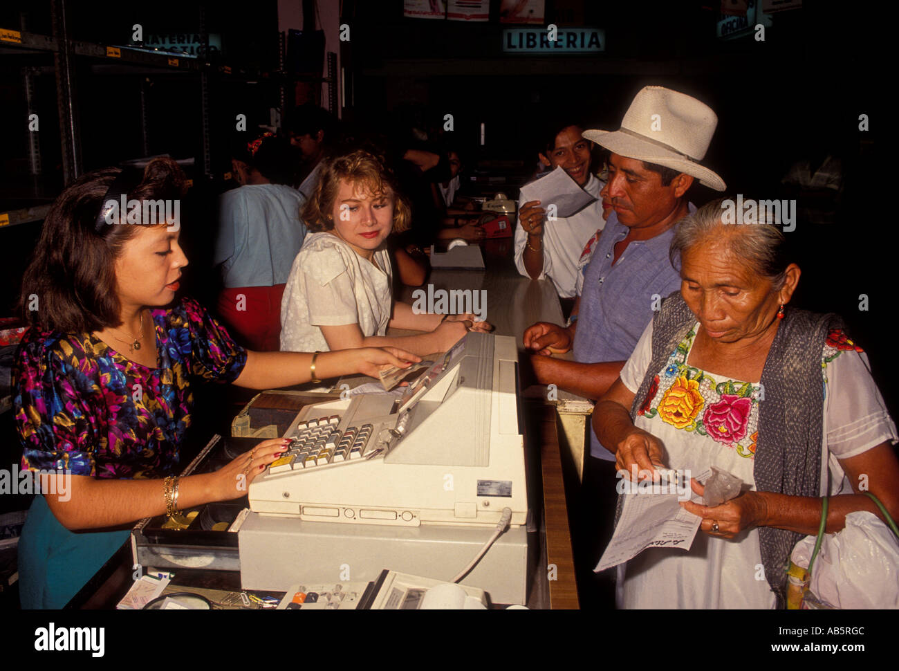 Mexicans Mexican ethnic Maya Mayan people person female woman cashier ...