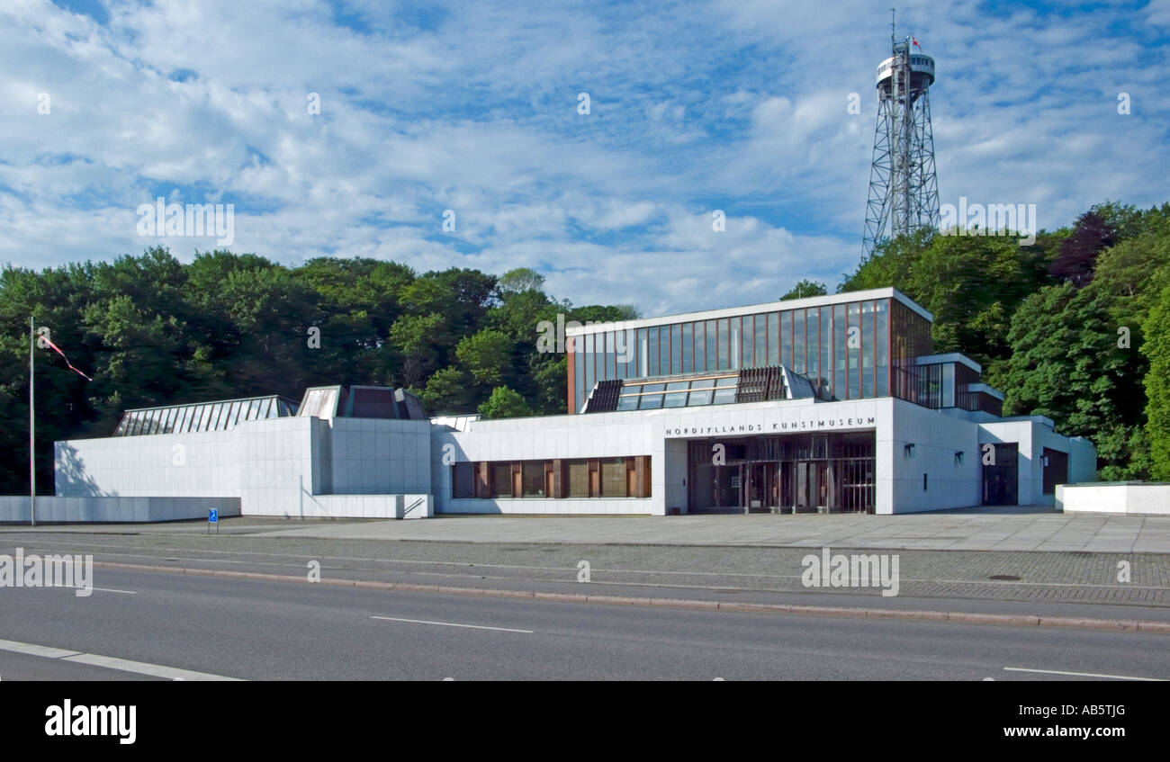 Nordjyllands Kunstmuseum Kunsten with Aalborgtaarnet (The Aalborg Tower ...
