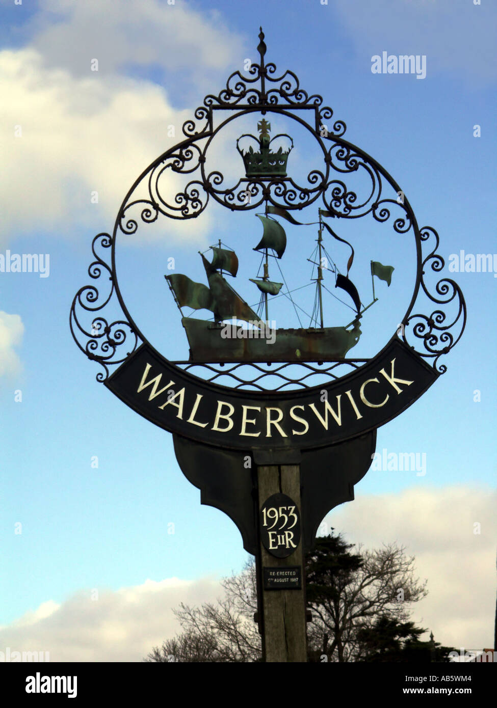 Walberswick village sign hi-res stock photography and images - Alamy