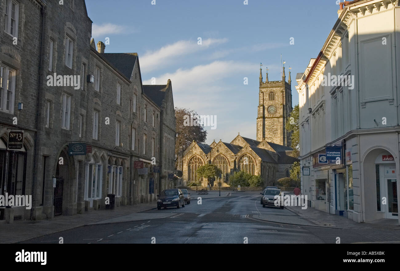 Saint Eustachius Church from Brook Street Tavistock Devon England Stock ...