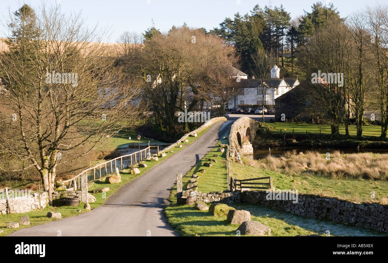 Two Bridges Hotel Dartmoor National Park Devon England Stock Photo - Alamy