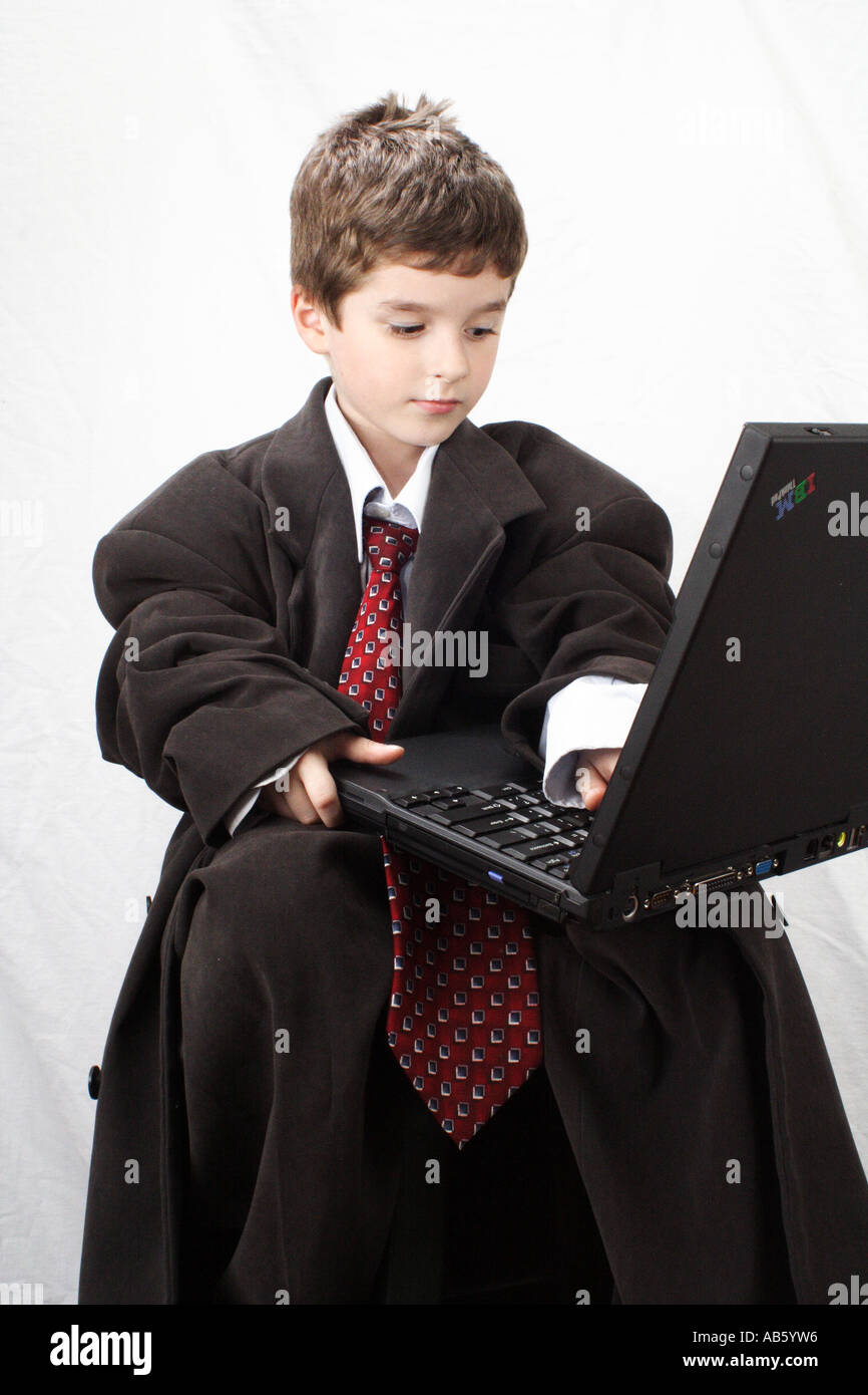 Business boy working with laptop Stock Photo - Alamy