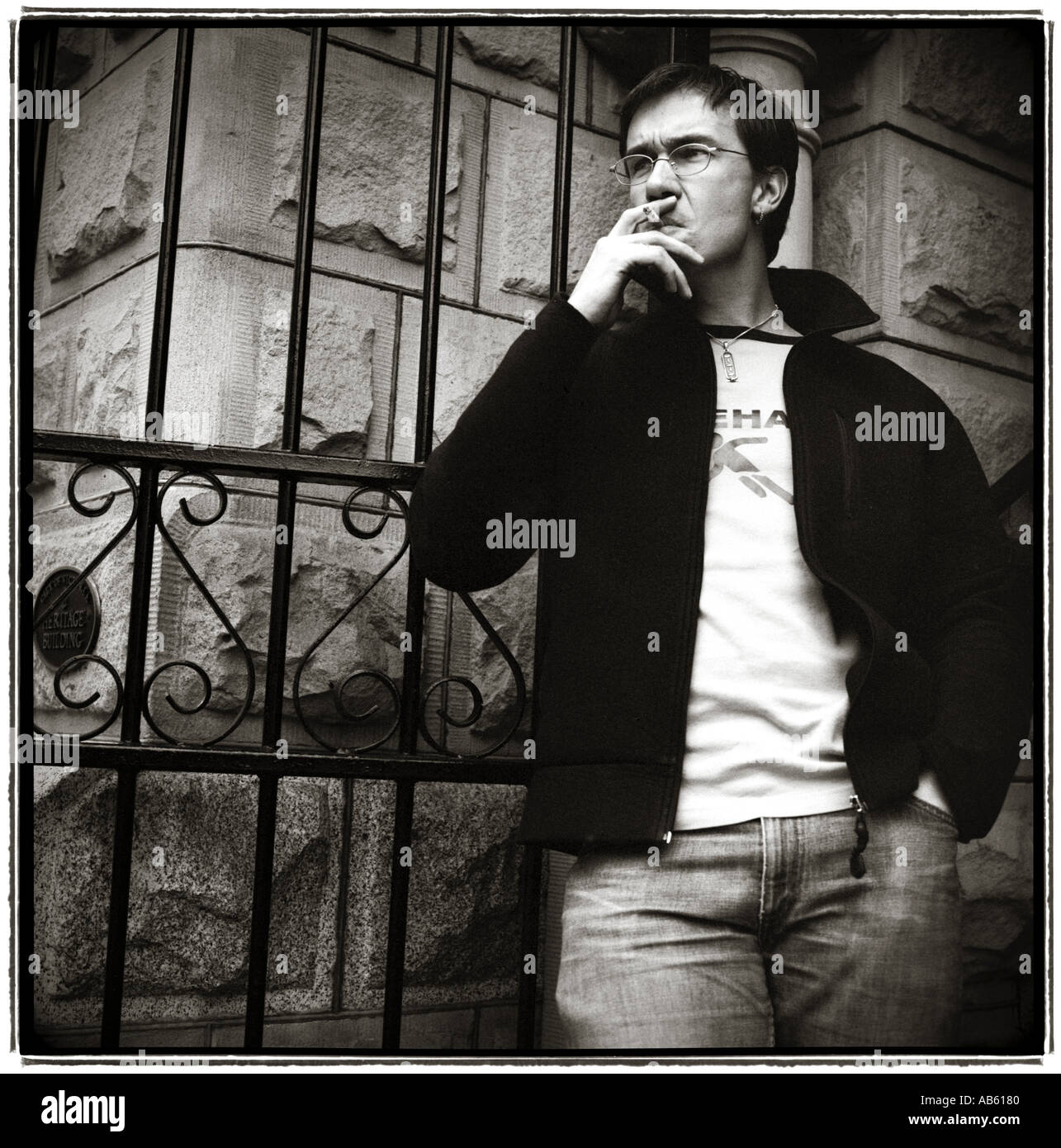 Having a smoke hi-res stock photography and images - Alamy