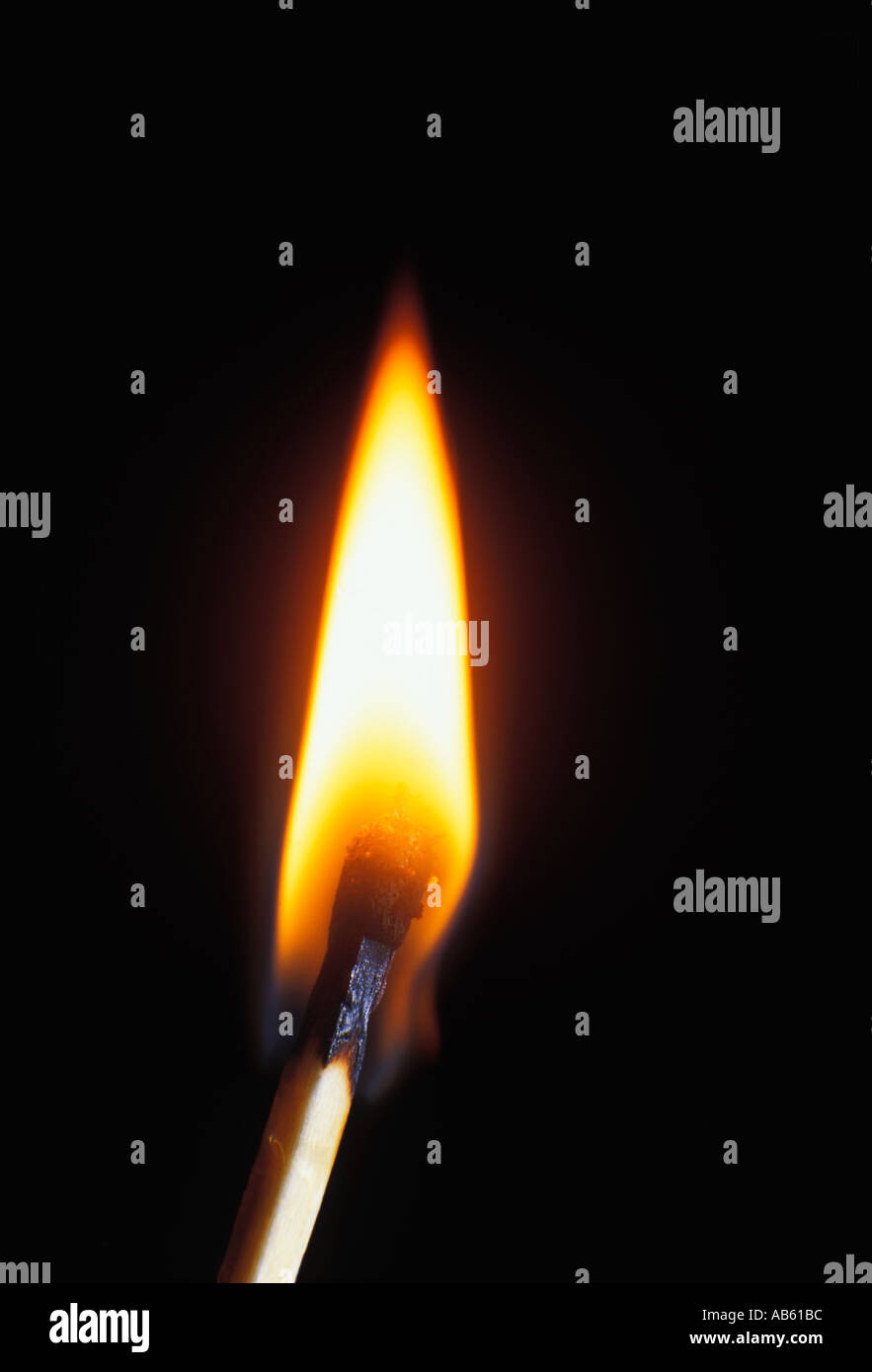 FIRE FLAME BURNING MATCH Stock Photo - Alamy